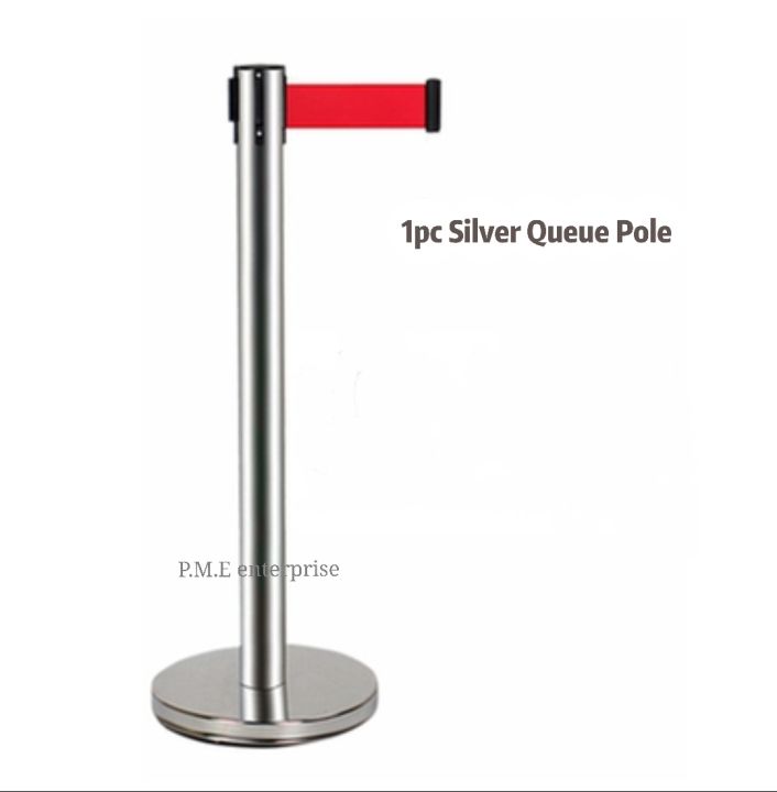 Stainless Steel Queue Pole Stand With Belt Retractable Queue Pole Crowd ...
