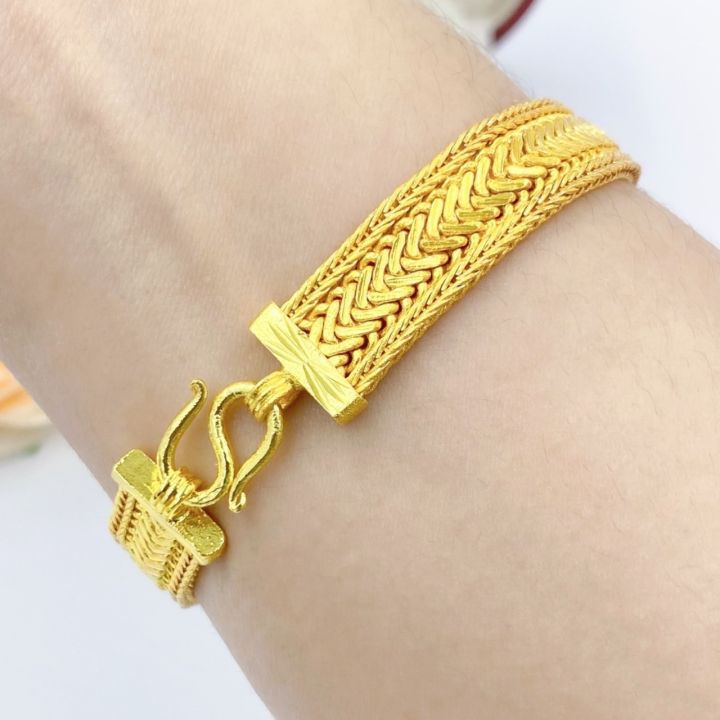 สร้อยข้อมือลายก้างปลาถัก น้ำหนัก2บาท สร้อยข้อมือทองปลอม ทองชุบ สร้อย ...