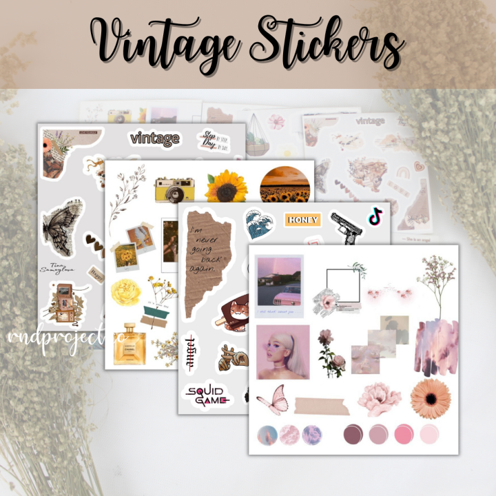 STIKER AESTHETIC VINTAGE SERIES STICKER AESTHETIC VINTAGE DIY SCRAPBOOK ...