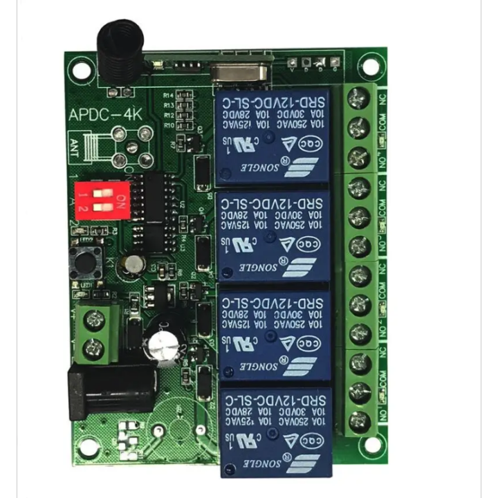 DC 12V 24V 10A 4 channel relay switch RF Wireless Remote Control system ...