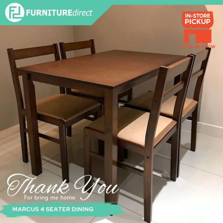 Furniture Direct MARCUS 4 seater solid wood dining table set starter ...
