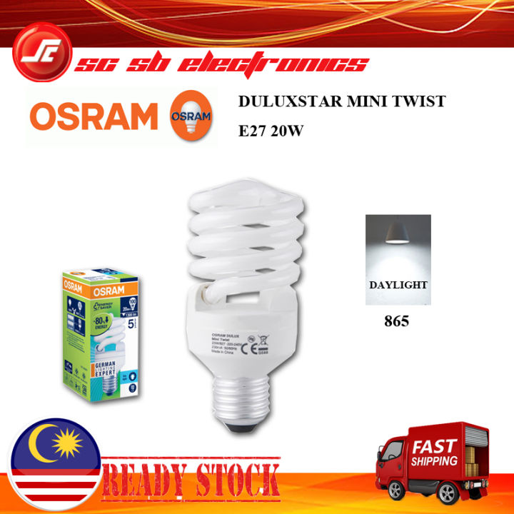 OSRAM DULUXSTAR MINI TWIST E27 20W (865 DAYLIGHT) | Lazada