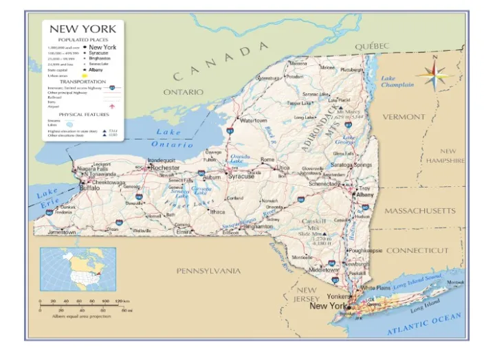 New York USA Political Map Waterproof A4 Laminated Chart | Lazada PH