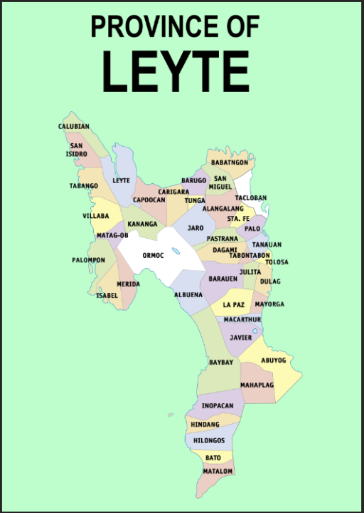 Leyte Province Map Waterproof A4 Laminated Chart | Lazada PH