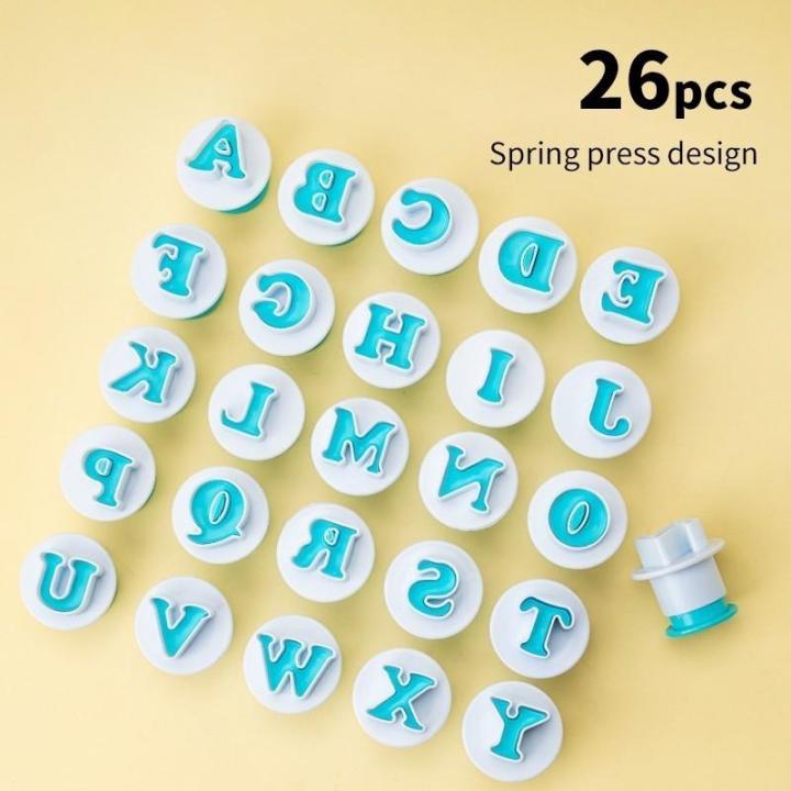 26Pcs Alphabet Number Letter Stamp Molder For Cake Cookie Fondant ...