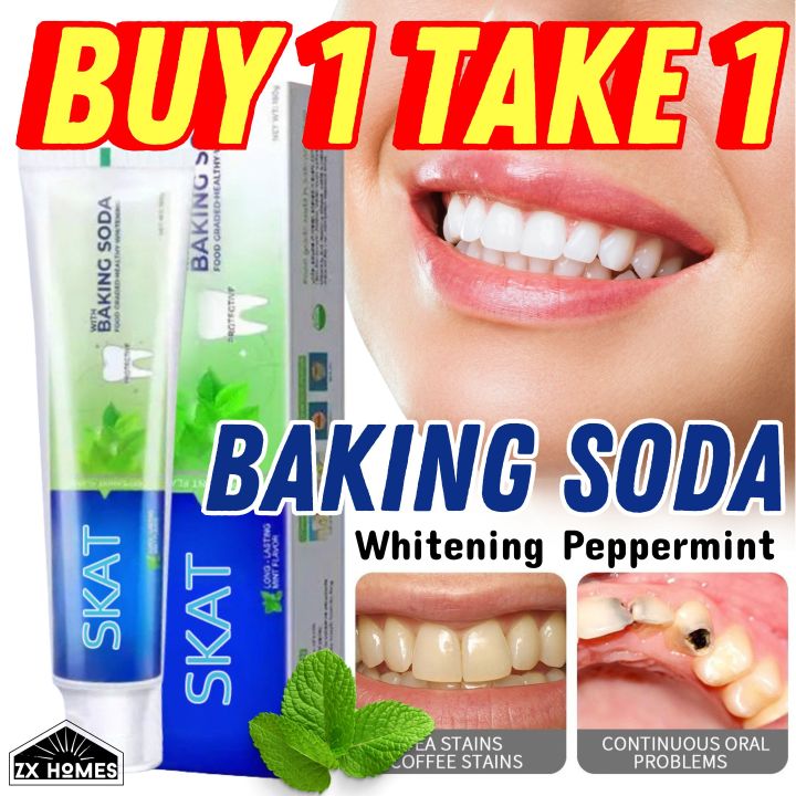 ZX HOMES [BUY 1 TAKE 1] SKAT Baking soda Whitening Peppermint ...