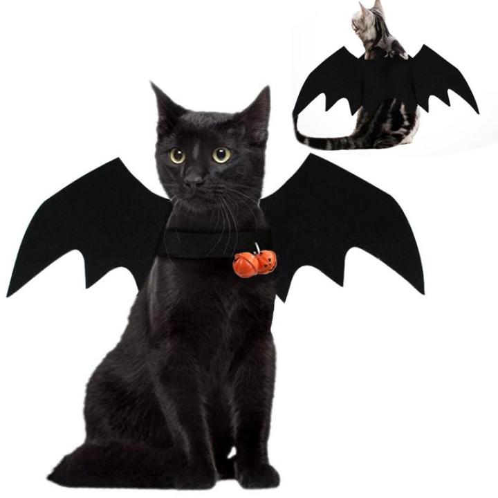 Cute Fancy Cool Black Halloween Pet Bat Wings Cat Bat Costume Vampire ...