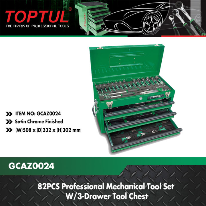 Toptul 82PCS Professional Mechanical Tool Set (GCAZ0024) | Lazada PH