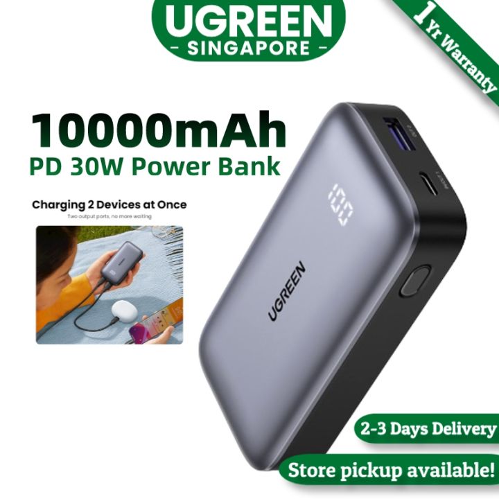 UGREEN PB502 10000mAh PD 30W Power Bank USB Type C Portable Charger Compatible for iPhone ...