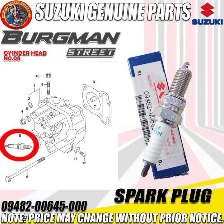 BURGMAN STREET 125 SPARK PLUG (SGP) (GENUINE: 09482-00645-000) | Lazada PH