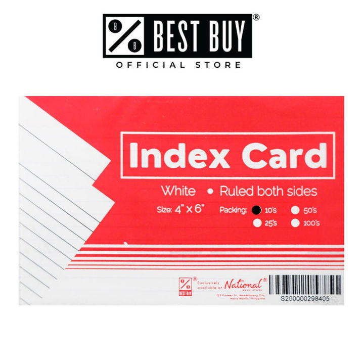 Best Buy Index Card White 4x6 10's Rbs - School & Office Supplies ...