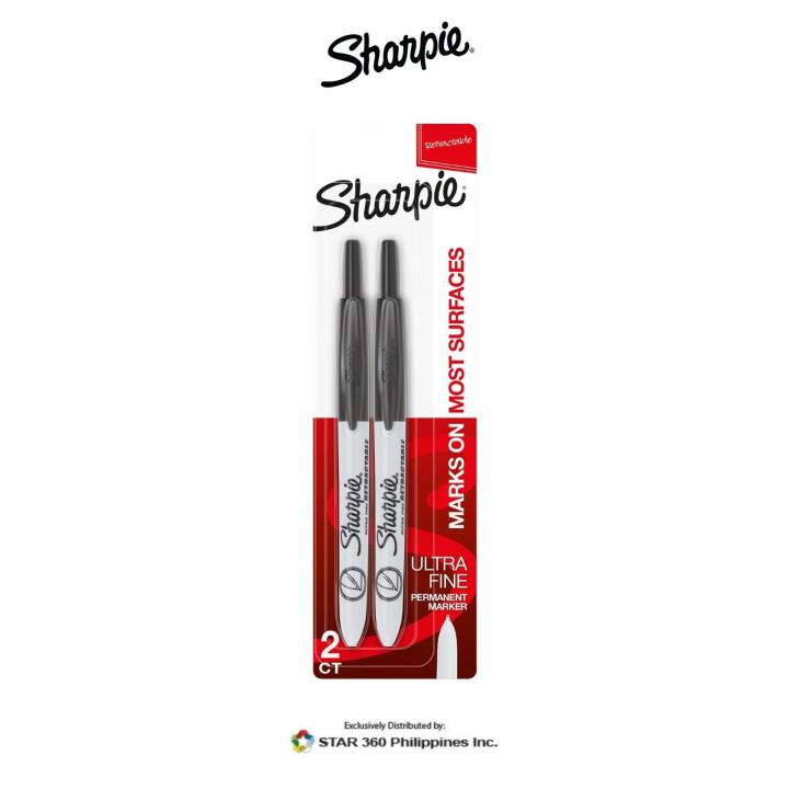 Sharpie Retractable Ultra Fine Marker Black 2ct | Lazada PH