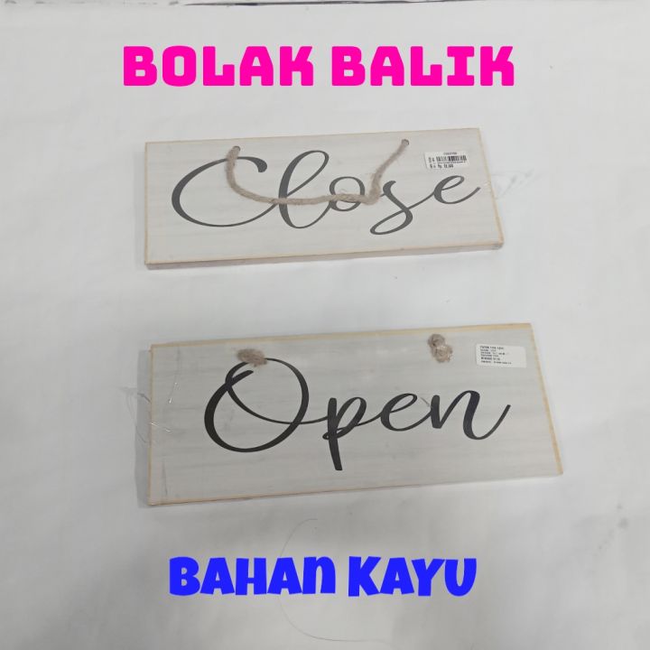 Plat OPEN / CLOSE CLOSED pelat BUKA / TUTUP | label papan tanda Sign ...