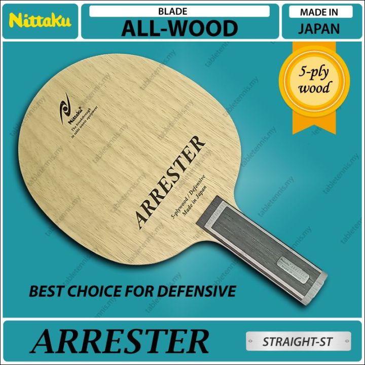 NIttaku Arrester Table Tennis All Wood Blade Bat Paddle Racket Ping Pong Straight-ST | Lazada
