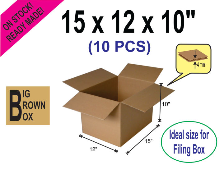 Corrugated Carton Box 15 x 12 x 10" - Filing Box (10 pcs) | Lazada PH