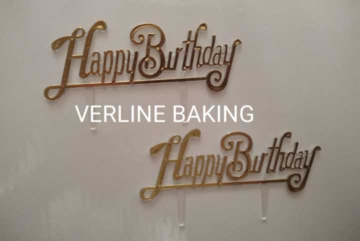 10 PCS TOPPER CAKE HAPPY BIRTHDAY EMAS LATIN TOPPER KUE HBD TUSUKAN KUE ...