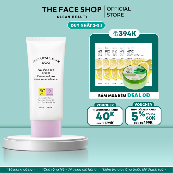 Kem Chống Nắng Đa Năng THEFACESHOP NATURAL SUN ECO NO SHINE SUN PRIMER SPF50+ PA+++ (50ml ...