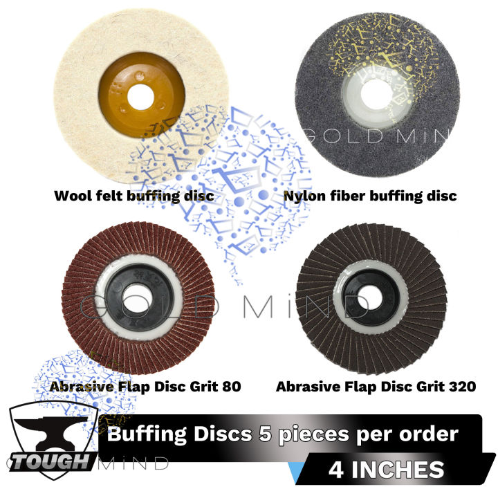 4" Buffing Polishing Disc 5pcs Wool ,Nylon, Abrasive Flap Disc Grit 80 ...