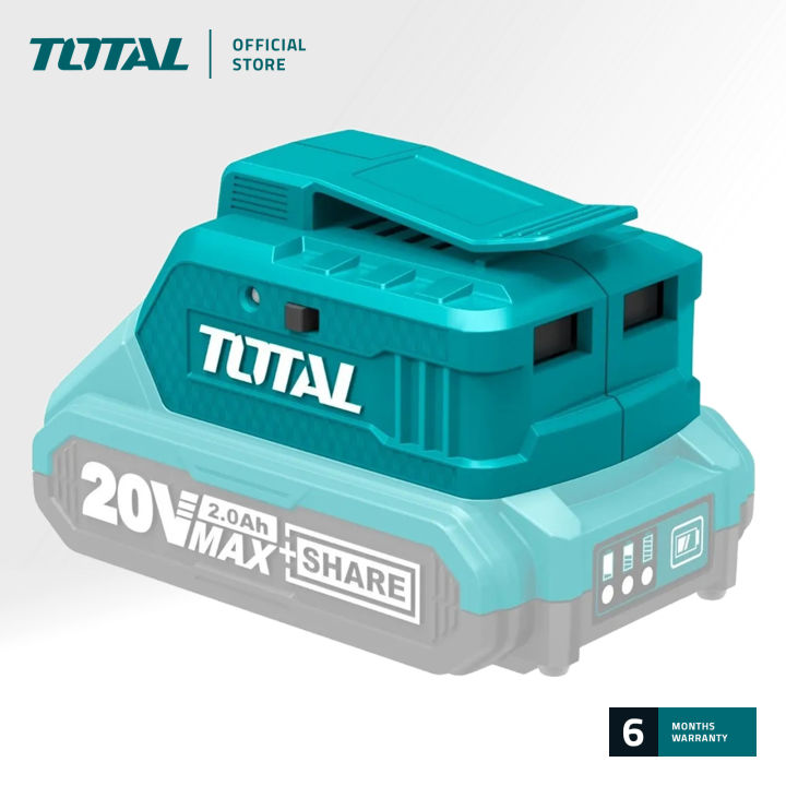 TOTAL Li-ion USB-A Charger with 2 Outlets / Ports (5W + 10W), P20S 20V ...