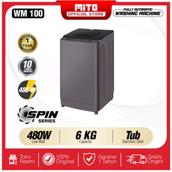 MITO Mesin Cuci WM100 Spin Series 6 KG Top Loading Fully Automatic ...