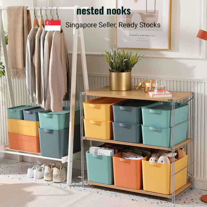 Stackable Storage Container Box with Cover Lid for Home Organizer ...