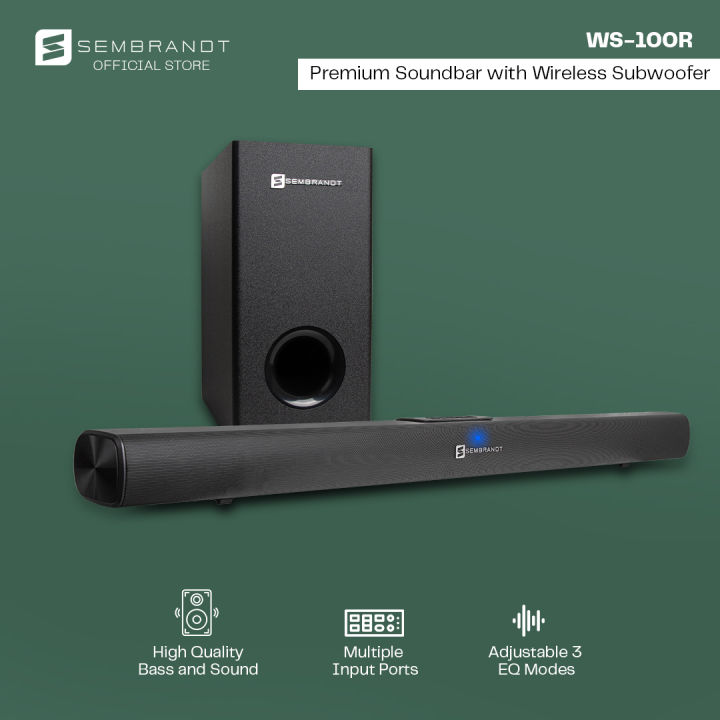 Sembrandt WS-100R Premium Soundbar with Wireless Subwoofer - Black ...