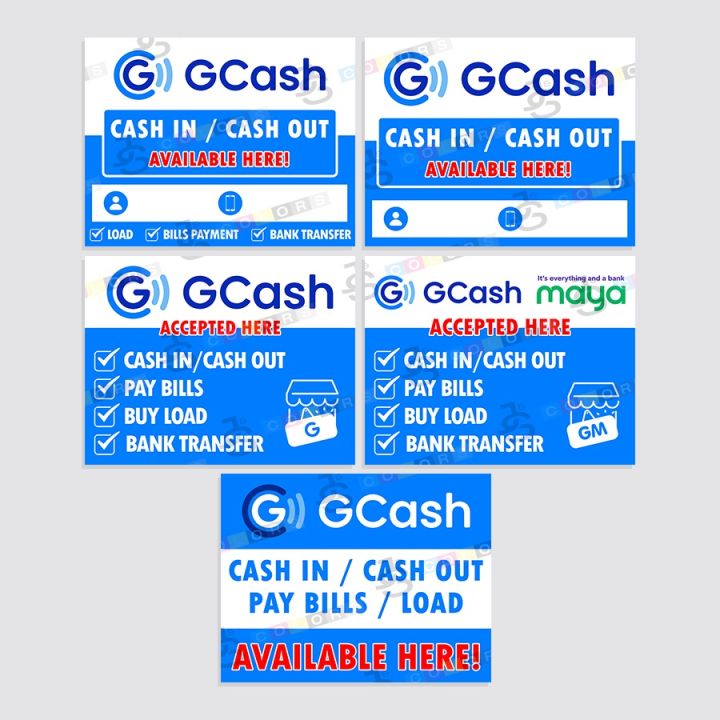 Gcash Cash In and Out Bussiness Sign: Laminated/On Board + | Lazada PH