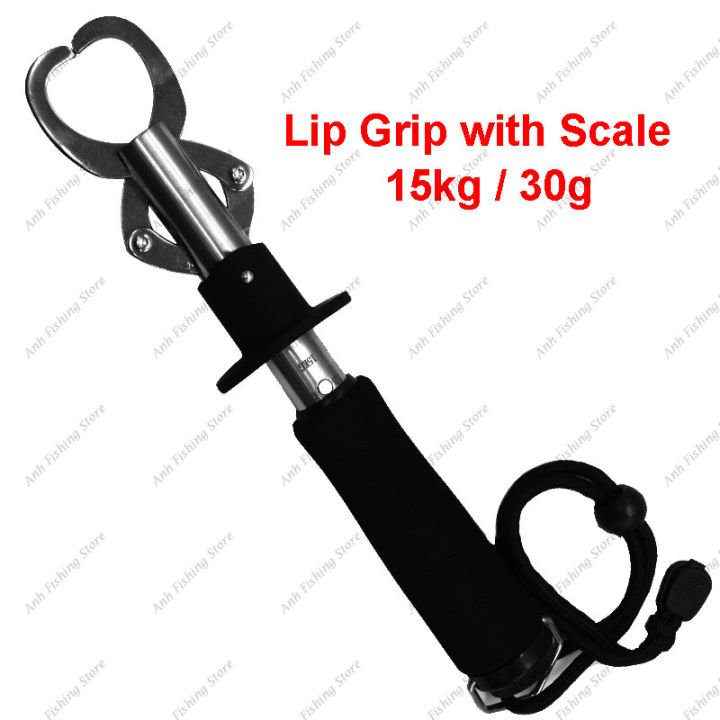 Anh 15KG / 30KG 24.5cm Stainless Steel Fish Lip Grip with Scale Boca ...