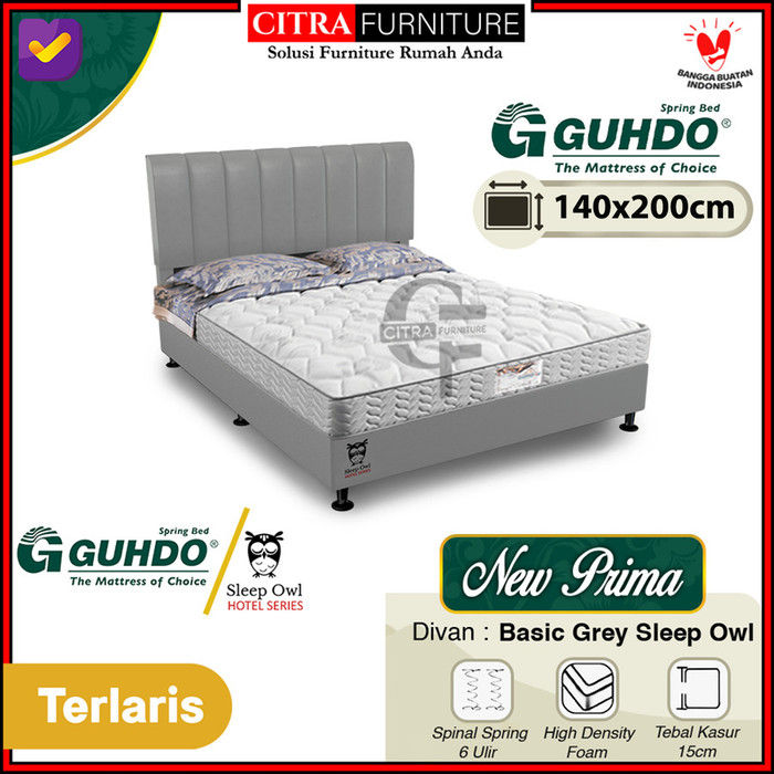 Guhdo Springbed New Prima 140x200x15 - Full set | Gudho Spring bed - Putih, DIVAN+MATRAS ...