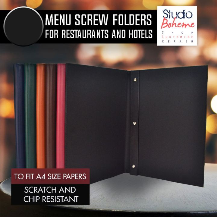 Leather Screw binder menu folder for restaurants and hotels | Lazada PH
