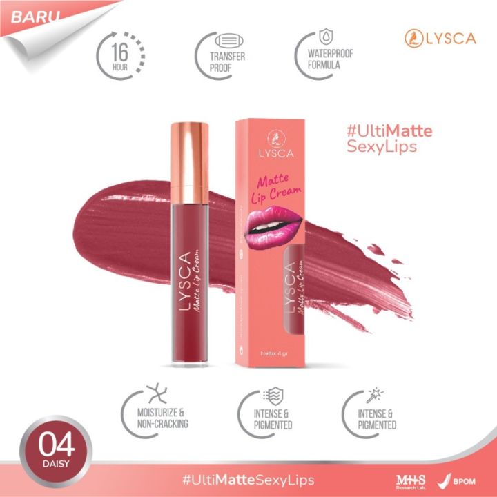 Lip Cream Waterproof Transferproof MURAHHH : LYSCA - Exclusice Matte ...