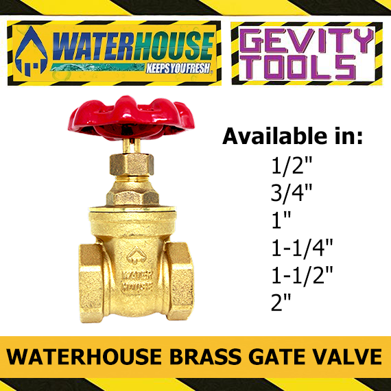 WATERHOUSE Brass Gate Valve 1" | 1/2" | 3/4" | 1-1/4" | 1-1/2" | 2 ...