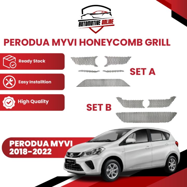 Perodua Myvi 2018-2024 Ready Cut Honeycomb Grill - SET A/SET B | Lazada