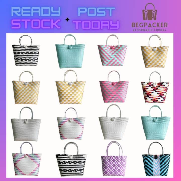 👜 BEGPACKER 👜 Beg Anyaman / tote bag women / PVC Bakul Anyaman Wanita ...