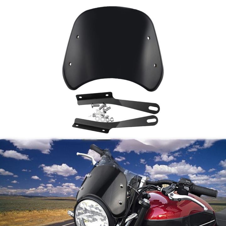 Motorcycle Windshields Universal Windscreen w/Mount Bracket Fit 5 to 7 ...