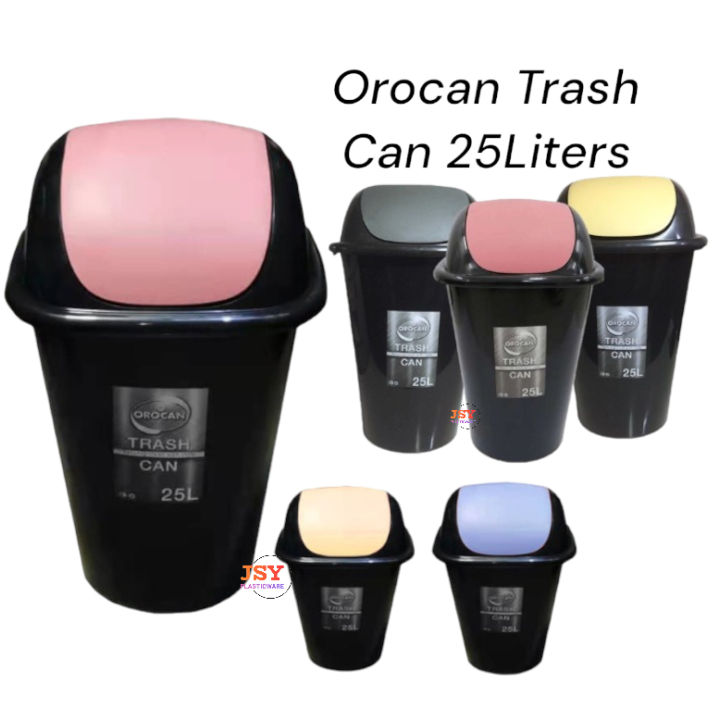 OROCAN BRAND PLASTIC TRASH CAN WITH SWING COVER 5L/8L/11L/15L/25L ...