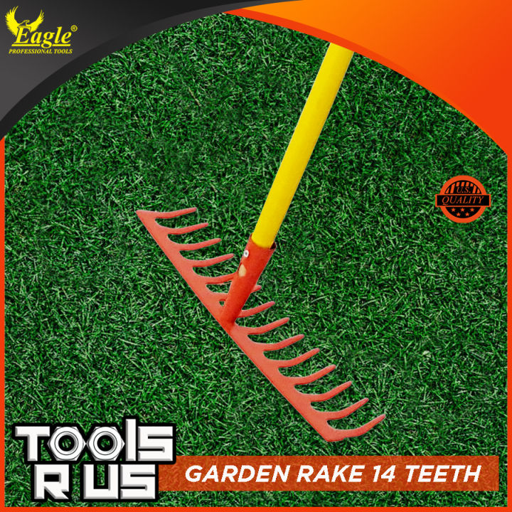 Eagle Tools Garden Rake 14 Teeth Wooden Handle | Lazada PH