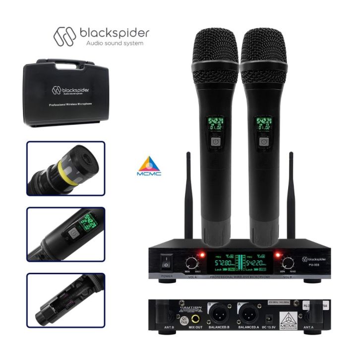 Black Spider PU-333 UHF Wireless Microphone | Lazada