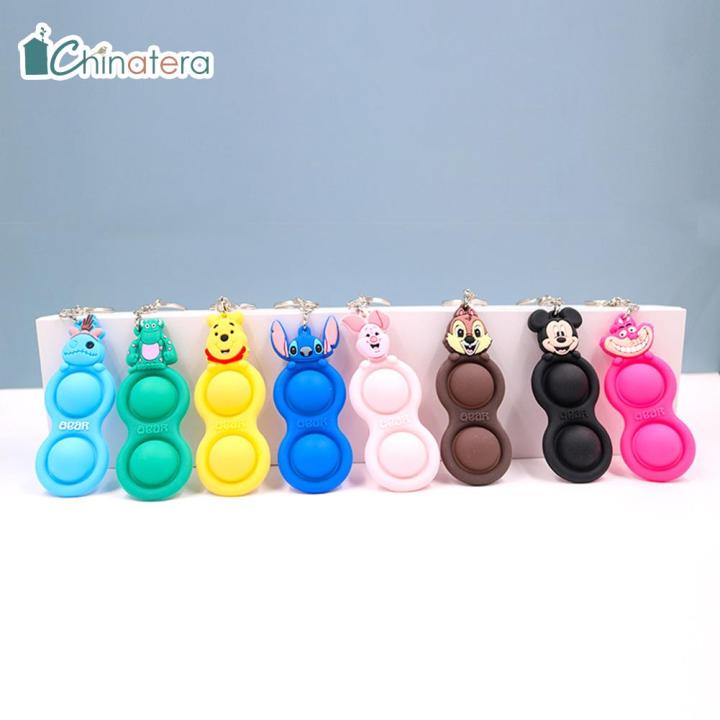 [Chinatera] POP IT Push Bubble Keychain Winnie the Pooh Cartoon Pendant ...