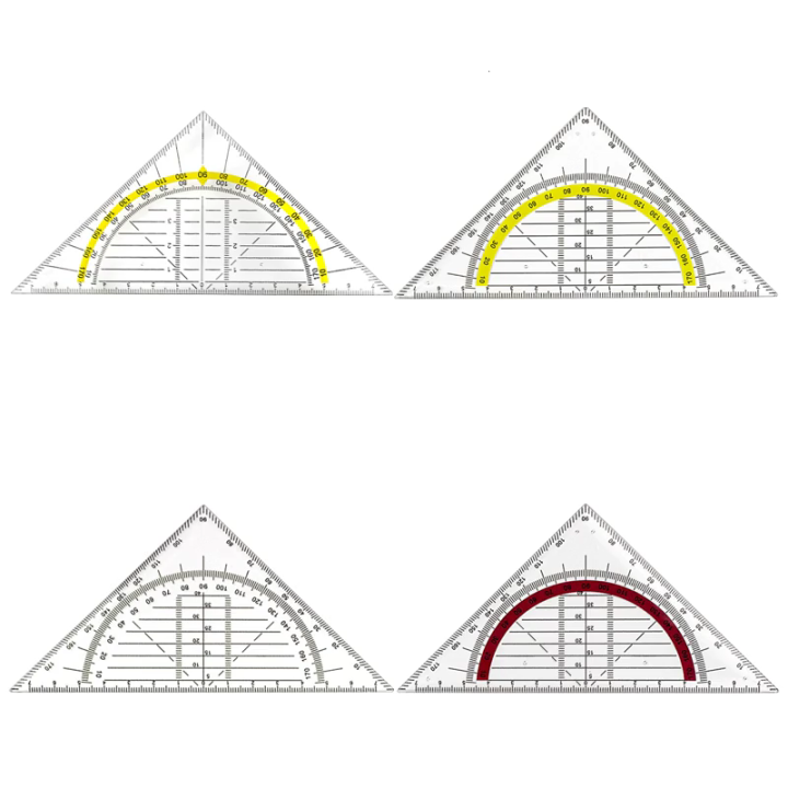 Clear Set Square with 180 Degrees Protractors Measuring Protractors for ...