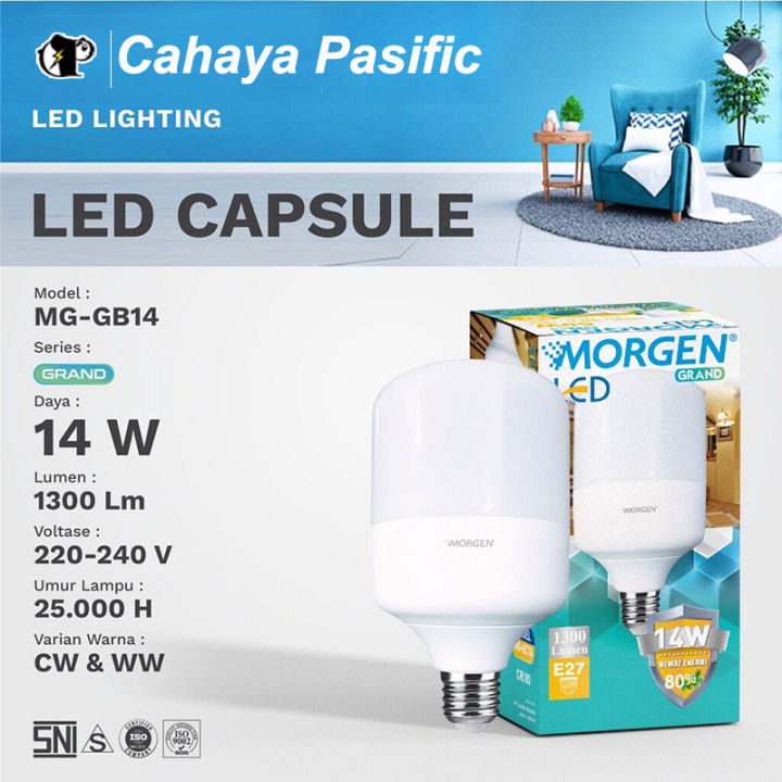 LAMPU MORGEN LED Capsule Grand 14W E27 6500K/3000K 1300LM 220-240V ...