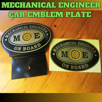 MECHANICAL ENGINEER M.E VIP Front Car Plate Emblem for Professionals ...