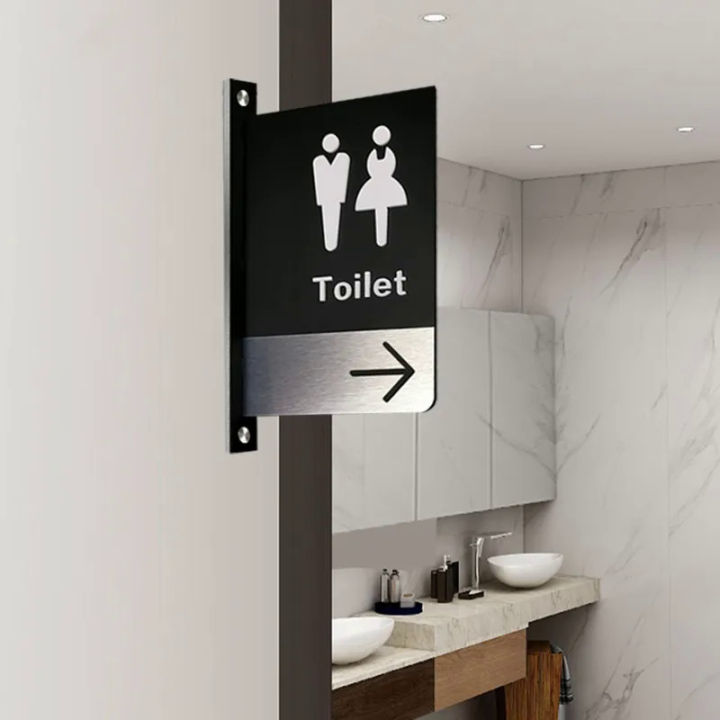 Door Sign Double-sided Side Mounted Restroom Reminder Sign Men's and ...