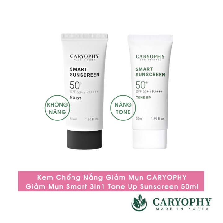 Kem chống nắng ngừa mụn Caryophy Smart Sunscreen Tone Up - Moist SPF50 ...