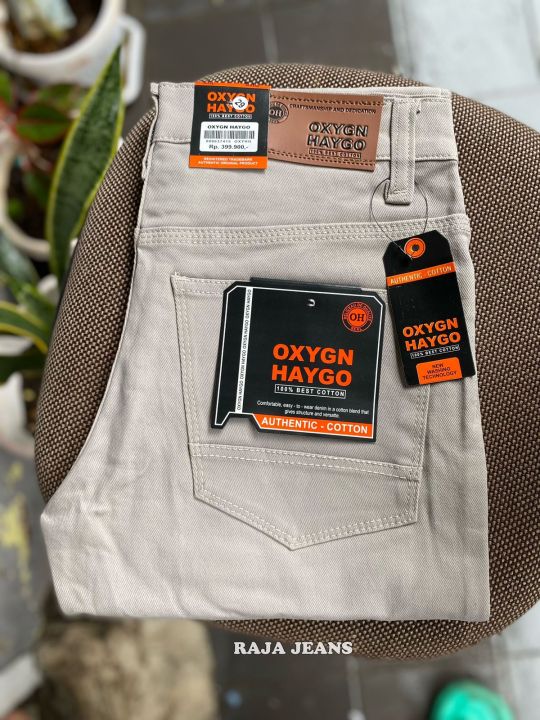 Celana Jeans Pria NAOMI HAYGO Premium Kanvas Tebal Pinggang Alami Full ...