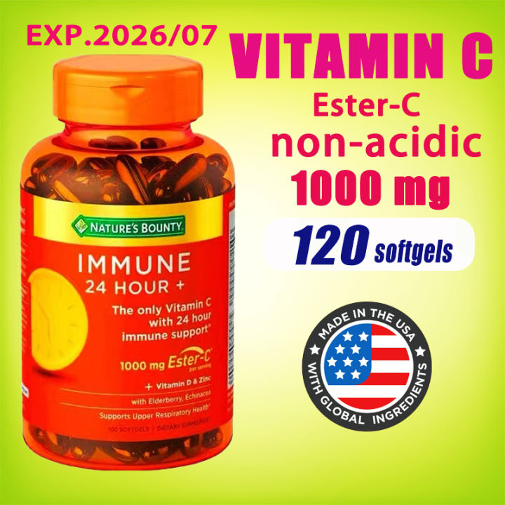 Nature's Bounty Ester-C Vitamin C 1000mg immune 24 hour 120 softgels | Lazada.co.th