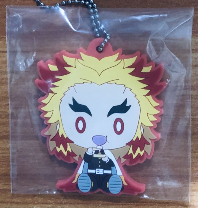 Demon Slayer (DS) Kimetsu no Yaiba - Kyojuro Rengoku - Rubber Key Chain ...