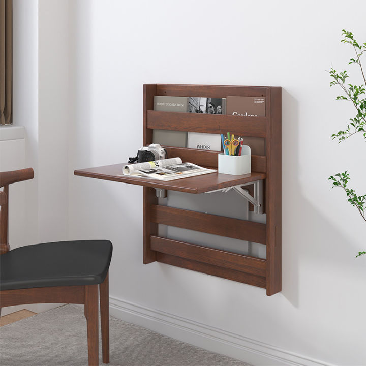 20kg Solid Oak Wood Wall Mounted Folding Table for Small Space Floating ...