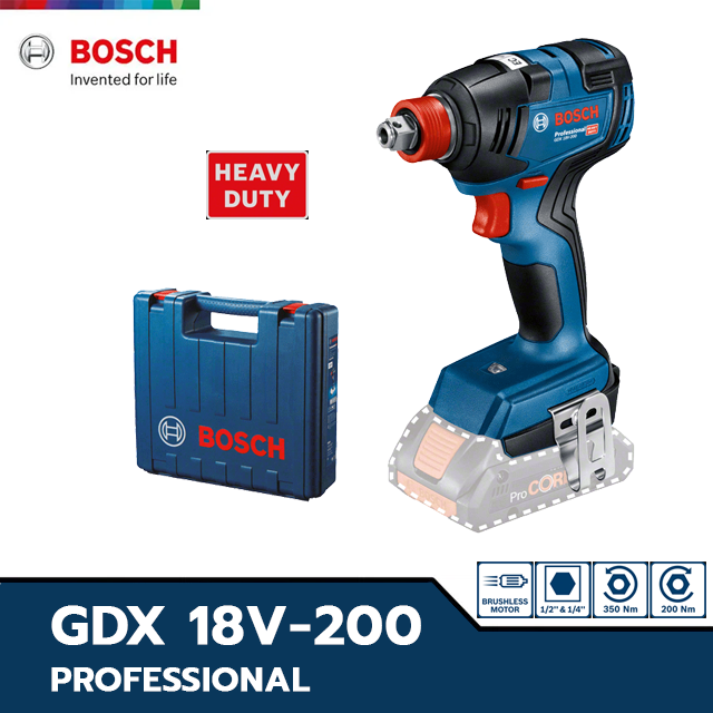 BOSCH บล็อคกระแทกไร้สาย บ๊อช รุ่น GDX 18V-200 PROFESSIONAL (เฉพาะตัว ...