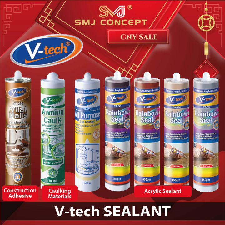 SMJ V-TECH Silicone Sealant - VT-230 Vital Nails Construction Adhesive ...